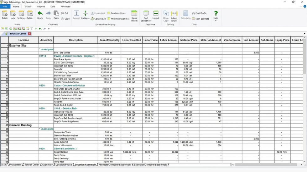 Sage Estimating | Bangert, Inc.