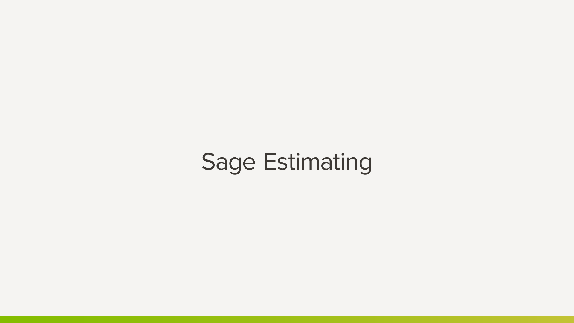 Sage Estimating | Bangert, Inc.